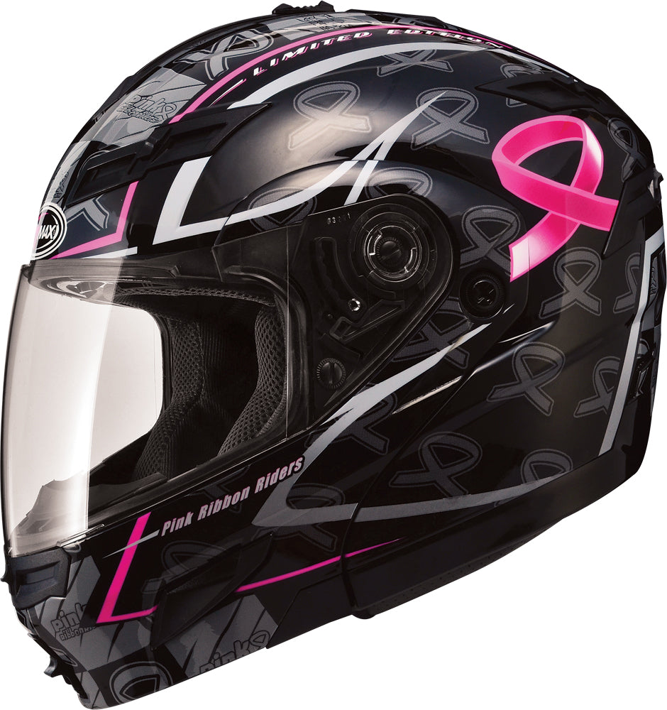 Gm 54s Modular Helmet Black/Silver/Pink Ribbon X – Hog Parts Pros